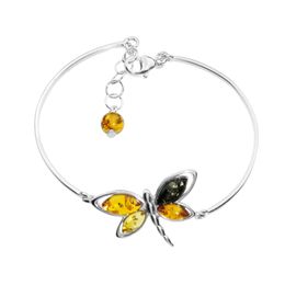 OSTSEE-SCHMUCK Damen Armreif "- Schmetterling - Silber 925/000 - Bernstein", Silber 925 (Sterlingsilber), silber, Silber 925 (Sterlingsilber),