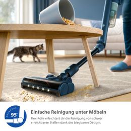 Philips Akku-Hand-und Stielstaubsauger "XC5242/10 5000 Series &bdquo;Teppichwunder&ldquo; mit Flexrohr", B:25,2cm H:120cm T:23cm, blau, Akkusauger, mit bis zu 60