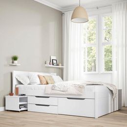 Stauraumbett Inter Link, B:146cm H:90cm L:209cmwei&szlig;, wei&szlig;, wei&szlig;, Kinderzimmer, Betten, "Efetivo, inkl. Nachtkommode, Einzelbett, Doppelbett,