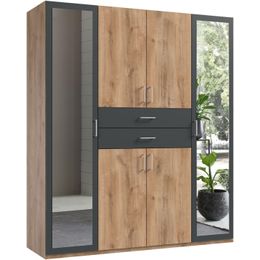 Kleiderschrank wimex, B:180cm H:207cm T:58cm, grau, Kinderzimmer, Schränke, "Diver Drehtürenschrank mit Spiegel, 180, 225 o. 270cm breit", Bestseller