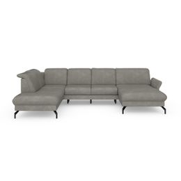 Sit & More Wohnlandschaft SIT & MORE, B:338cm H:84cm T:207cm, grau, Sofas, "Fashion U-Form", wahlweise mit Kopfteilverstellung, Vorziehsitz, motorisch,