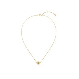 BOSS Damen Kette mit Anh&auml;nger "LIVE PRECIOUS", Edelstahl, L: 50,5 B: 1mmgelbgoldfarben, kristallwei&szlig;, Edelstahl, B:1mm, Halsketten, mit Preciosa
