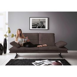 2-Sitzer W.Schillig, B:216cm H:94cm T:96cm, braun, Stoff S37 (100% Polyester): Luxus-Microfaser in Lederoptik, Sofas, "broadway",
