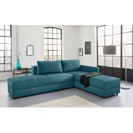 Ecksofa, B:287cm T:229cm, blau, LOOKS by Wolfgang Joop, Struktur (100% Polyester);Feinstruktur (100% Polyester), Wohnzimmer, Sofas, "LooksIII