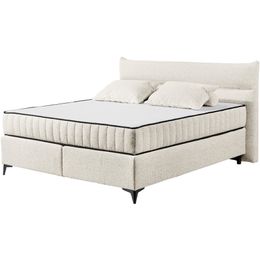 Boxspringbett, B:210cm L:214cm, beige, ED EXCITING DESIGN, 95% Polyester, 5% Cotton, Komplettbetten, "Vlieland", Premium
