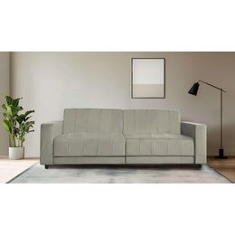 3-Sitzer DOREL HOME, B:225cm H:82cm T:91cm, grau, 100% Polyester, Sofas, "Allie II Schlafsofa 225 cm", Bett-Funktion (108/190cm), Rückenlehne