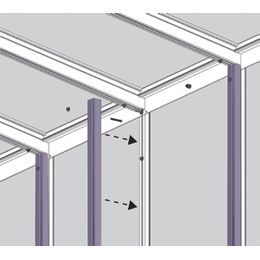 Stabilisierungsprofil Vitavia, H:0cm, wei&szlig;, Aluminium, Profile, "Nachr&uuml;stsatz 8600, wei&szlig;", Alu-Profile, zum Anlehngew&auml;chshaus Athena