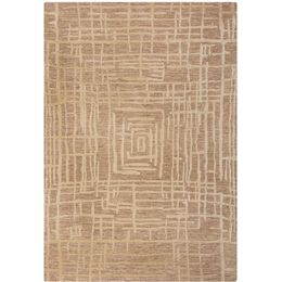 Teppich FLAIR RUGS, B:120cm H:12mm L:170cm, beige, Polyester, Wohnzimmer, Teppiche, "Elliot", Hoch-Tief Effekt, Wohnzimmer, Schlafzimmer, Esszimmer