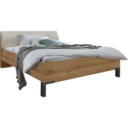 Futonbett Wiemann, B:189cm L:218cm, braun, Betten, "Monaco, Bettgestell, Bettrahmen, komfortables Polsterkopfteil", Polsterkopfteil aus Kunstleder,