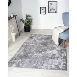 Teppich, B:120cm H:10mm L:180cm, grau, MyFlair M&Ouml;BEL & ACCESSOIRES, Polyester, Wohnzimmer, Teppiche, "Avery", Kurzflor, modernes Design, waschbar,