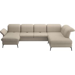 Sit & More Wohnlandschaft SIT & MORE, B:359cm H:92cm T:231cm, grau, 95%Polyester, 5% Polyamid, Sofas, "Emely, inkl. Sitztiefenverstellung", wahlweise mit