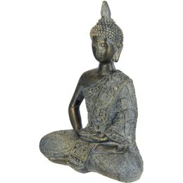 Dekofigur I.GE.A., B:15cm H:20cm, braun, Polyresin, Wohnzimmer, Dekofiguren, "Buddha Figur sitzend meditierend Statue Figuren Skulptur", Garten-Figur