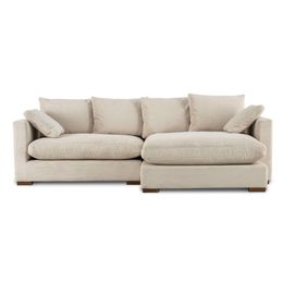 Ecksofa Home Affaire, B:266cm H:80cm T:153cm, beige, 100% Polyester, Wohnzimmer, Sofas, "Coray", Breite 266 cm, extra weich und kuschelig, mit Federn