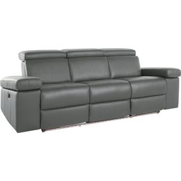 3-Sitzer Home Affaire, B:229cm H:98cm T:99cm, grau, Kunstleder, Sofas, "Kilado", mit 2x Relaxfunktion, verstellbarer Armlehne, Kopfteilverstellung