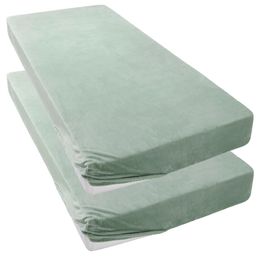 Bettlaken my home, B:90cm L:200cm, gr&uuml;n, Microfaser, Obermaterial: 100% Polyester, Bettlaken, "Desner3", Mikrofaser, f&uuml;r Matratzen bis 20cm H&ouml;he,