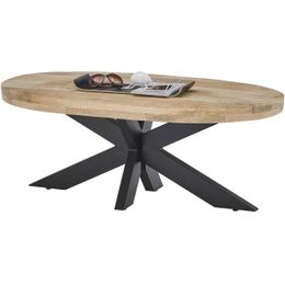 Couchtisch Stolkom, H:45cm, braun, Wohnzimmer, Tische, "Mumbai", Massivholz Mango Wood, Tisch mit Ovaler Tischplatte