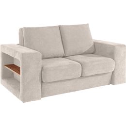 2-Sitzer, B:172cm H:96cm T:107cm, beige, LOOKS by Wolfgang Joop, Sofas, "Looksvb", Verwandlungssofa: aus Sofa wird Sofa mit 2 Hockern, mit