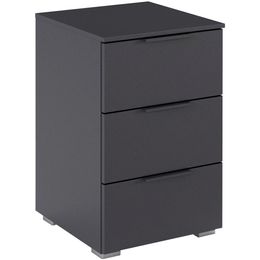 Nachtkommode Rauch, B:40cm H:61cm T:42cm, grau, Holzwerkstoff, Sideboards, "Nachttisch Nachtkonsole AGORDO in Dekor- oder Hochglanzfront", mit 3