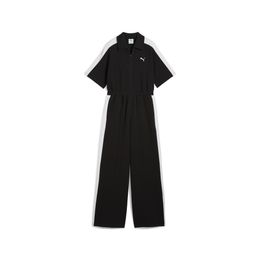 Puma Damen Jumpsuit "T7 Kurzärmeliger Jumpsuit Damen", schwarz, Gr. S, Obermaterial: 12% Polyester, 88% Baumwolle; Einsatz: 88% Baumwolle, 12%