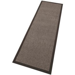 Teppich Dekowe, B:80cm H:7mm L:250cm, grau, Kunstfaser, Wohnzimmer, Teppiche, "Naturino Rips", Flachgewebe, Sisal-Optik, mit Bord&uuml;re, In- und Outdoor