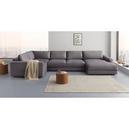 Wohnlandschaft Places of Style, B:390cm H:84cm T:209cm, grau, 100% Polyester, Sofas, "Bloomfield, Mega Polsterecke, Breite 390cm, viel Platz,