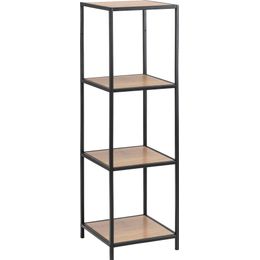 B&uuml;cherregal ACTONA GROUP, B:35cm H:120cm T:37cm, schwarz, Metall, Papier, Wohnzimmer, Regale, Metallgestell im Industrie-Look, 3 Einlegeb&ouml;den,
