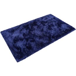 Badematte HOMIE LIVING, H:30mm, blau, Polyester, Badematten, "Porto Azzurro", Badteppich, uni, rechteckig & rund, waschbar, Badezimmerteppich