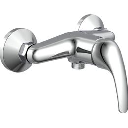 Schütte Duscharmatur SCHÜTTE, B:21,5cm H:9,5cm, silber, Messing, Armaturen, "ATHOS", auswechselbare 35mm Keramik-Kartusche, Brauseschlauchanschluss