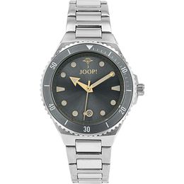 JOOP! JOOP Damen Quarzuhr, silber, Armbanduhren, Armbanduhr, Damenuhr, Edelstahlarmband, analog, Datum