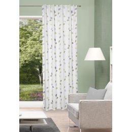 Vorhang Home Wohnideen, B:135cm H:245cm, gr&uuml;n, Baumwolle, Polyester, Wohnzimmer, Gardinen, "EFFIE", Kombibandschal Dekostoff, bedruckt