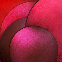XXL-Wandbild queence, B:100cm H:100cm T:2,5cmfarbe bild(er): rot, Polyester, Wohnzimmer, Bilder, "Akustikbild Abstrakt Rot", Einfache Akustikl&ouml;sung
