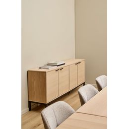 Sideboard ACTONA GROUP, B:180cm H:80cm T:40cm, beige, Wohnzimmer, Sideboards, "Kensington", Anrichte, 4 T&uuml;ren und 4 B&ouml;den weiss pigmentiert Eiche,