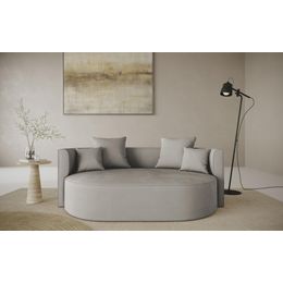 2,5-Sitzer, B:200cm H:98cm T:145cm, grau, LeGer Home by Lena Gercke, Sofas, "ISALIE, rundes Loungesofa, mit Kissen, perfekt gepolstert", moderne