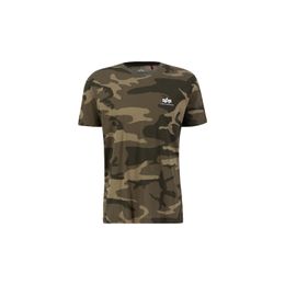 Herren T-Shirt "Backprint T-Shirt Camo", grün, Gr. S, Alpha Industries, Obermaterial: 100% Baumwolle, Shirts