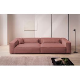 3-Sitzer, B:316cm H:66cm T:136cm, beige, LeGer Home by Lena Gercke, 100% Polyester, Sofas, "PIARA XXL, Sofa mit Kedernaht in Cord, Leinenoptik o.