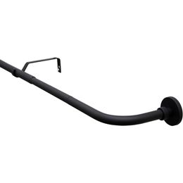 Gardinenstange Gardinia, &Oslash;:19mm, schwarz, Metall, Kinderzimmer, Gardinenstangen, "Set Lisa 1-Lauf mit Bogen &Oslash; 19 mm", 1-Lauf mit Bogen