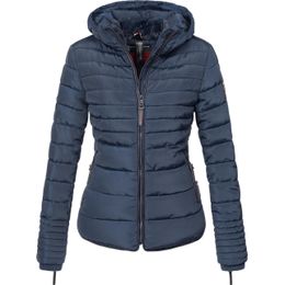 Marikoo Damen Winterjacke "Amber", blau, Gr. XXL, kontrastfarbene Details, Obermaterial: 100% Polyester, Futter: 100% Polyester, Wattierung: 100%