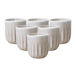 Duftkerze "Duftkerzen Beach Vibes Perlemor Home Sand ø 8,5 x 9 cm 6er Set beige", beige, LIKE. BY VILLEROY & BOCH, Kerzen