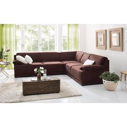 Ecksofa Home Affaire, B:259cm H:80cm T:289cm, braun, Chenille (100% Polyester);Microfaser-PRIMABELLE (100% Polyester);dicke Luxus-Microfaser in