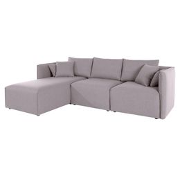 Ecksofa OTTO HOME, B:262cm H:74cm T:172cm, grau, Samtoptik (100% Polyester);Struktur (100% Polypropylene);Webstoff (100% Polyester);Struktur fein