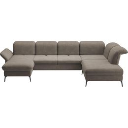 Sit & More Wohnlandschaft SIT & MORE, B:359cm H:92cm T:231cm, braun, 100% Polyester, Sofas, "Emely, inkl. Sitztiefenverstellung", wahlweise mit