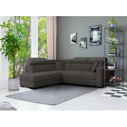 Ecksofa Home Affaire, B:267cm H:95cm T:198cm, grau, Struktur fein (100% Polyester);Struktur (100% Polyester);Samtstruktur (100% Polyester),