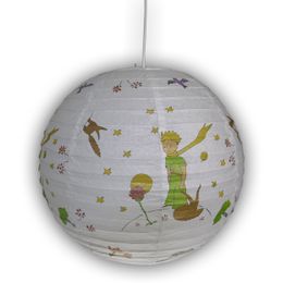 Niermann H&auml;ngeleuchte "Kleiner Prinz", 1, &Oslash; 40cm H: 40cm, 1 Stk., schwarz-wei&szlig;, Kinderzimmer, Leuchten, Papier-Pendelleuchte Prinz