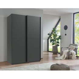 Kleiderschrank wimex, B:135cm H:198cm T:65cmgrafit, griffe schwarz, Holzwerkstoff, Jugendzimmer, Schr&auml;nke, "Mugano, B/T/H 135 oder 180/65/198cm, Made