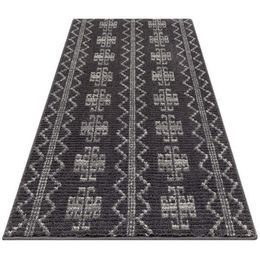 Teppich Carpet City, B:80cm H:10mm L:300cm, grau, Polyester, Wohnzimmer, Teppiche, "April 0608", L&auml;ufer, weich durch Microfaser, Boho Ethno Look,