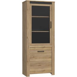 Highboard FORTE, B:77cm H:191,7cm T:42,2cm, braun, Dekorfolie, Spanplatte, Wohnzimmer, Sideboards, "San Cayetano"