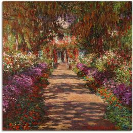 Wandbild Artland, B:50cm H:50cm, bunt, Wohnzimmer, Bilder, "Weg in Monets Garten in Giverny. 1902", als Alubild, Outdoorbild, Leinwandbild, Poster,