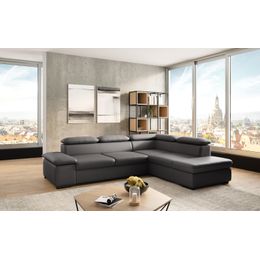 Sit & More Ecksofa SIT & MORE, B:272cm H:73cm T:226cm, braun, NaturLEDER;Spannstoff, Wohnzimmer, Sofas, "Alcudia L-Form", mit Armteilverstellung, optional
