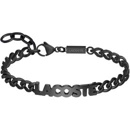 Lacoste Herren Panzerarmband "SCRIPT", 18,5cm, Edelstahl, schwarz, Edelstahl, Armbänder, teilweise mit Emaille