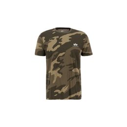 Herren T-Shirt "Basic T-Shirt SL Camo"olive camo, Gr. L, Alpha Industries, Shell: 100% Cotton, Shirts